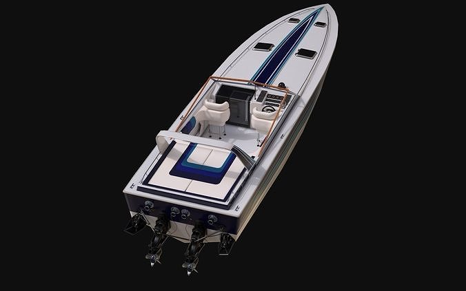 3D model Miami Vice PowerBoat - 1985 Chris Craft Stinger 390X VR / AR ...