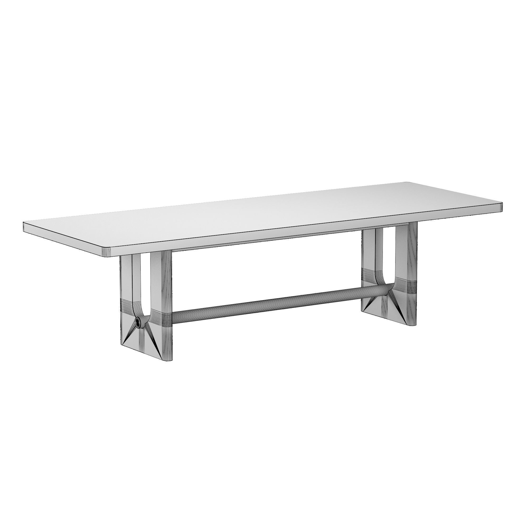 BRETON RECTANGULAR EXTENSION DINING TABLE 3D model | CGTrader