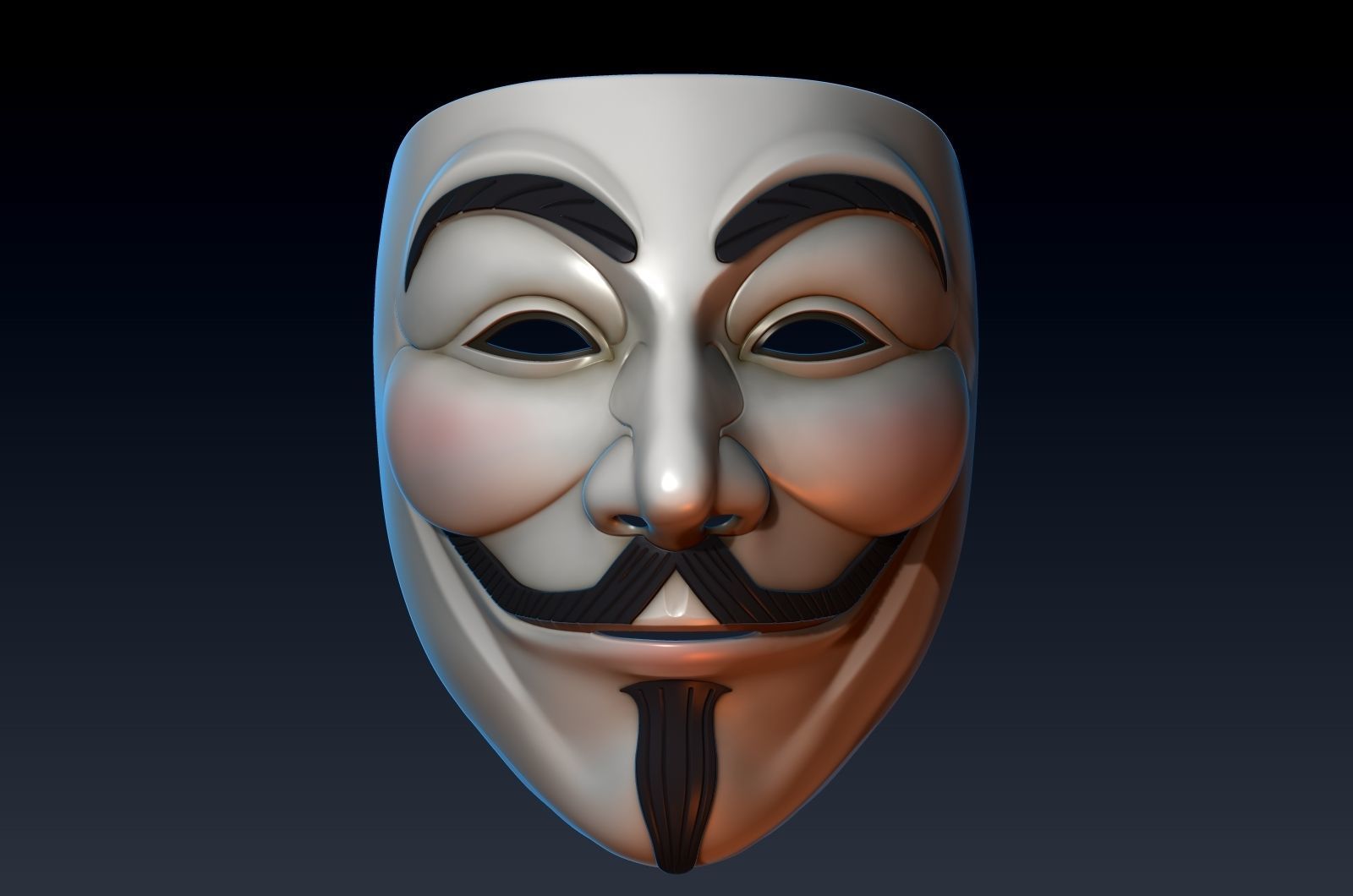 V for vendetta mask zbrush high model 3D model | CGTrader