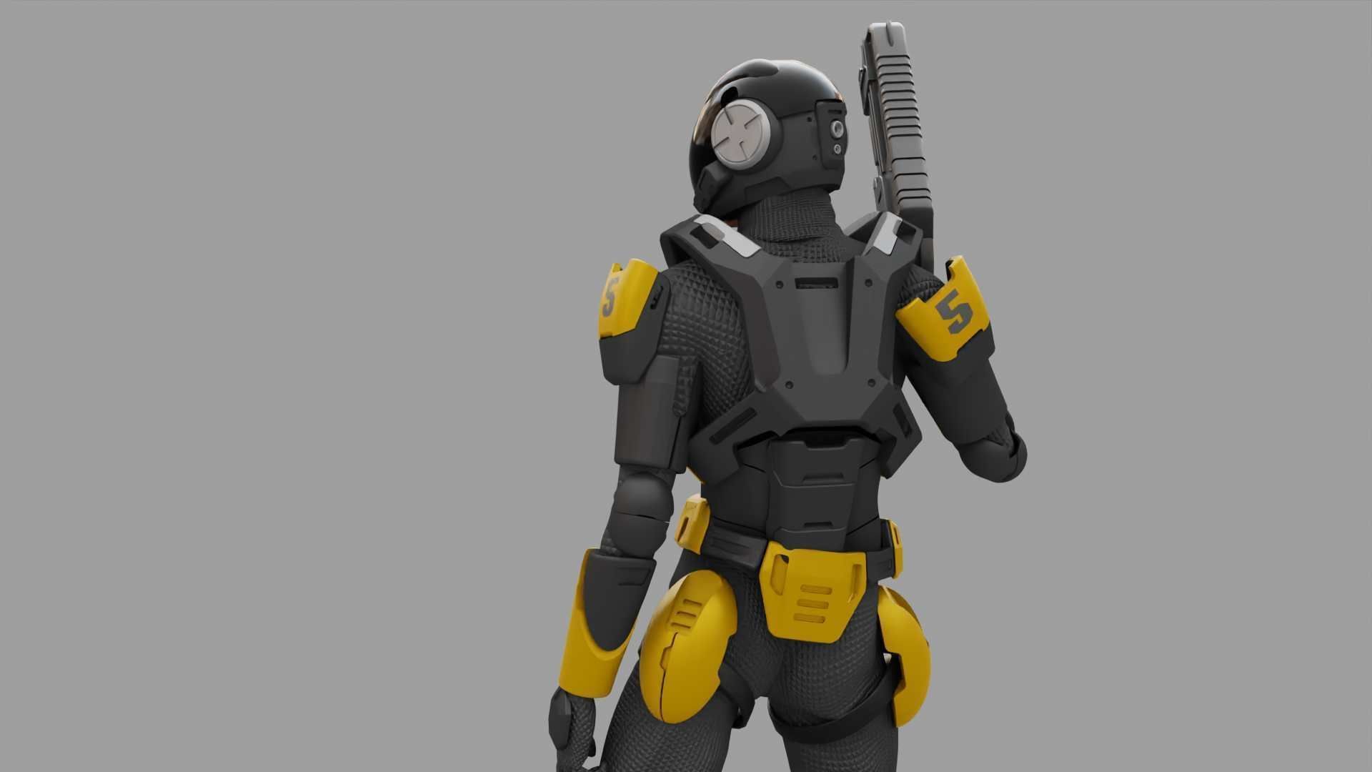 SCI-FI TROOPER RIGGED 3D model rigged | CGTrader