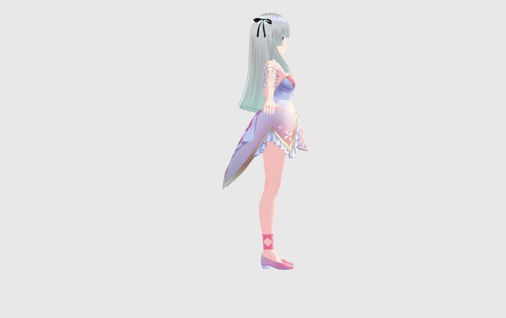 3D model Rigged Serene Anime Girl 3D VRM VROID VRCHAT Model VR / AR ...