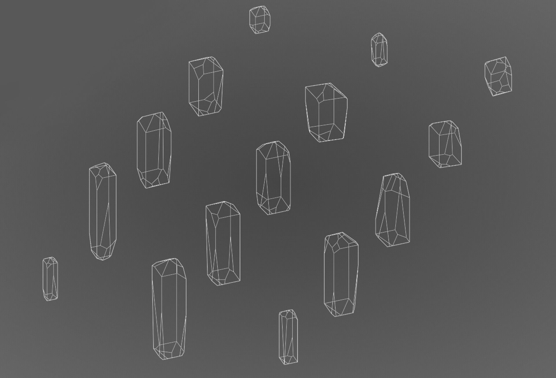 3D model Low Poly 4 Sided Crystals Pack VR / AR / low-poly | CGTrader