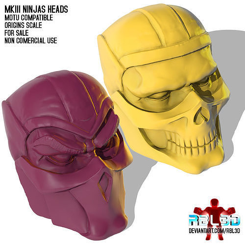 MKIII Ninja and Skull Ninja Heads -Motu compatible- 3D model 3D ...