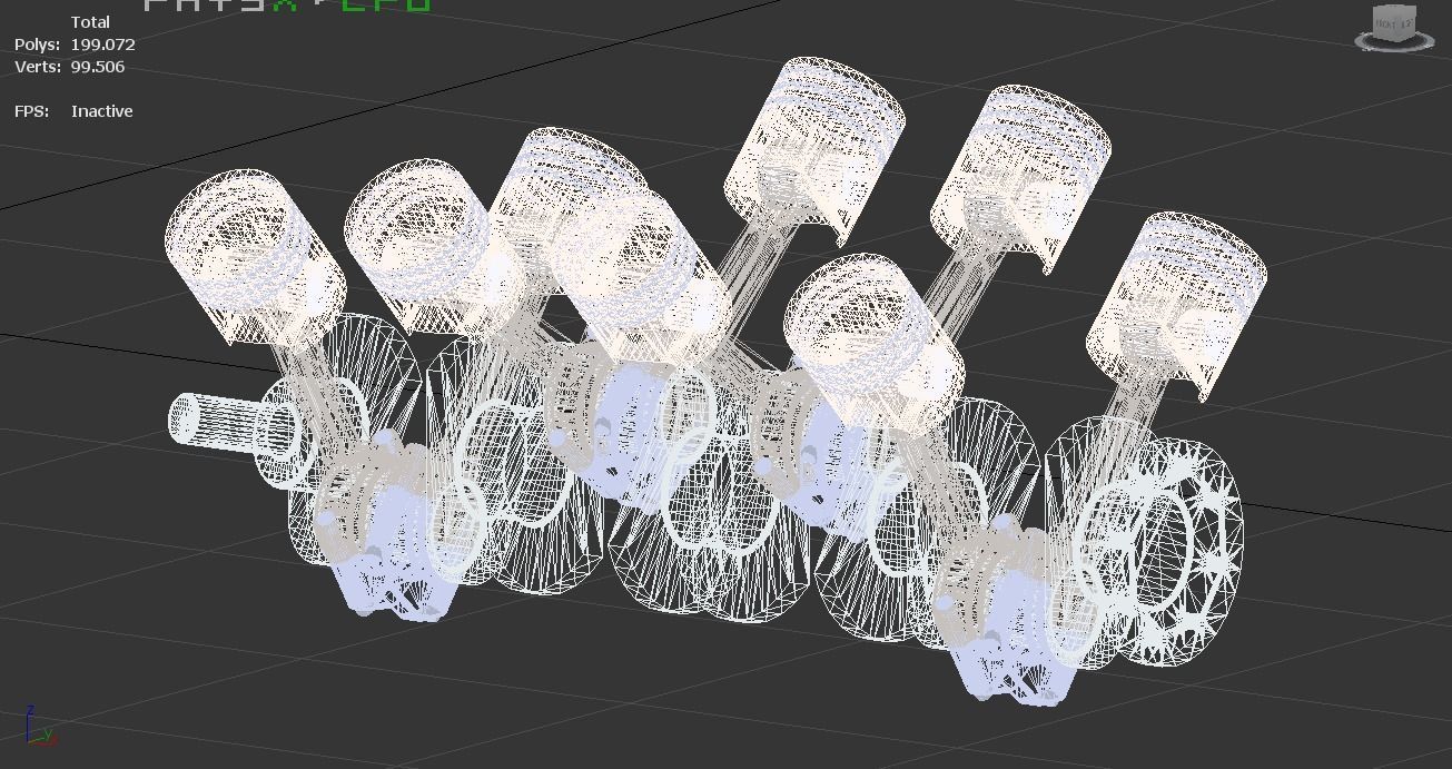 V8 engine crankshaft 3D model animated | CGTrader