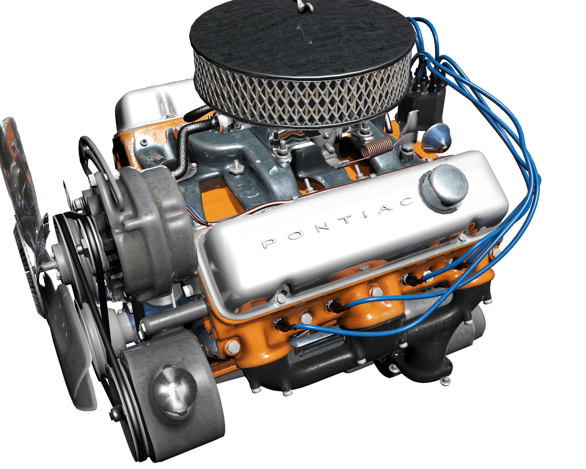 Pontiac V8 Engine Animated Model Midpoly 3D model animated | CGTrader