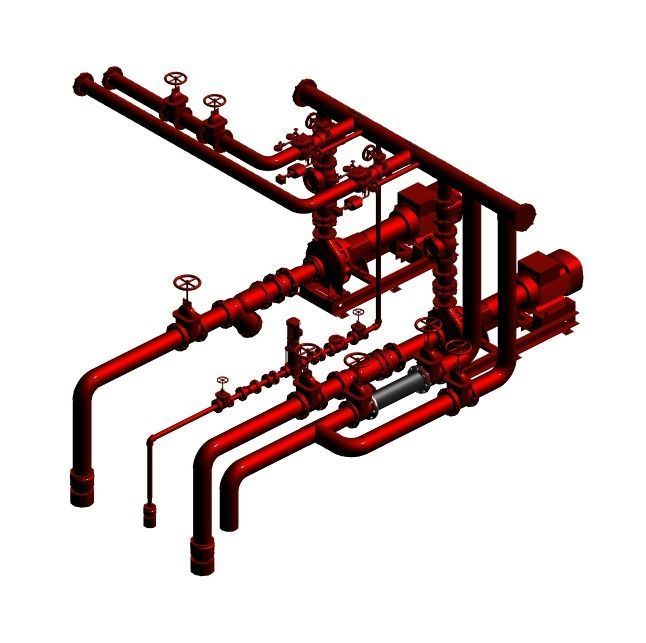 MEP-03-FIRE FIGHTING SYSTEM - Revit Family - 3D model 3D model | CGTrader