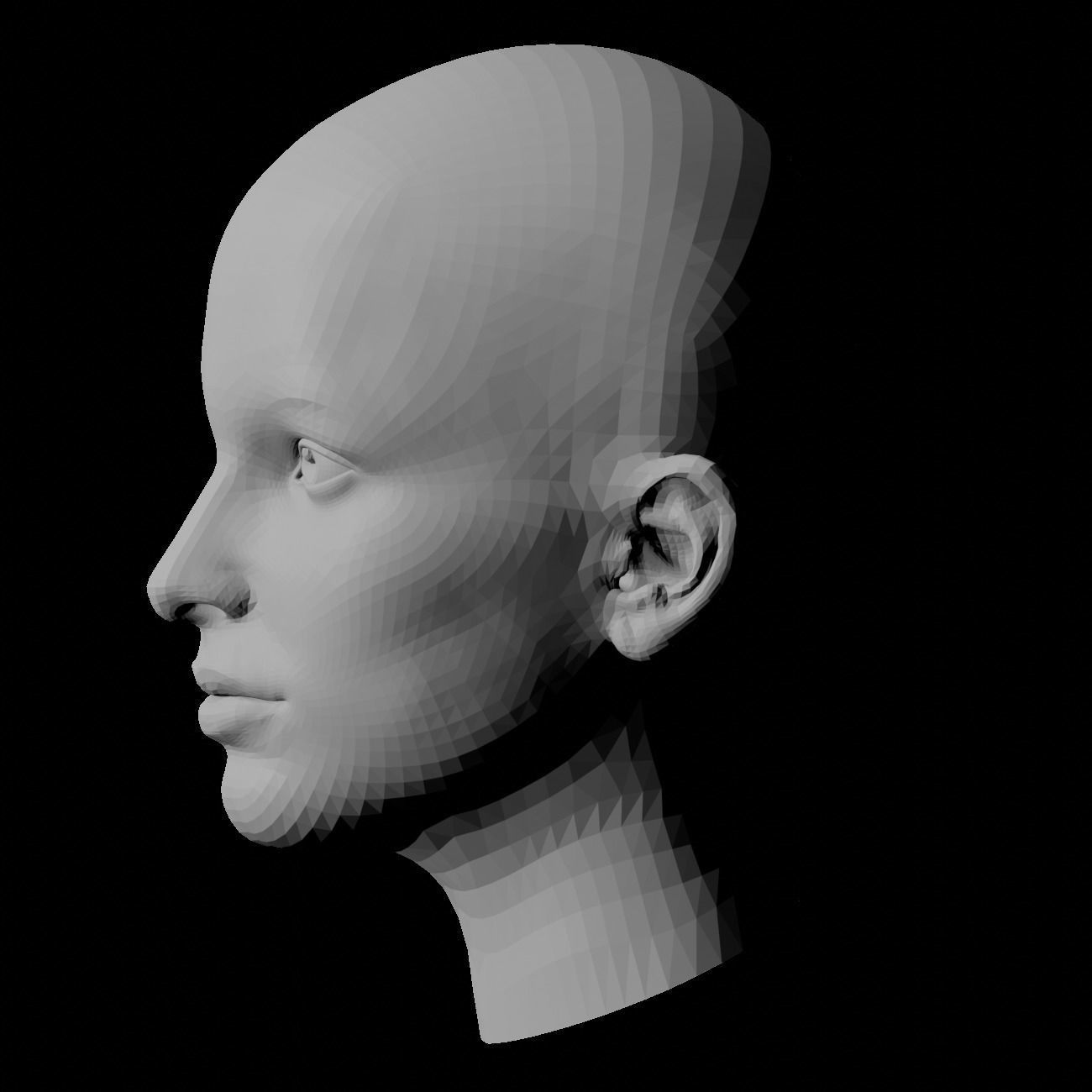Base Female Head 3D model 3D printable | CGTrader