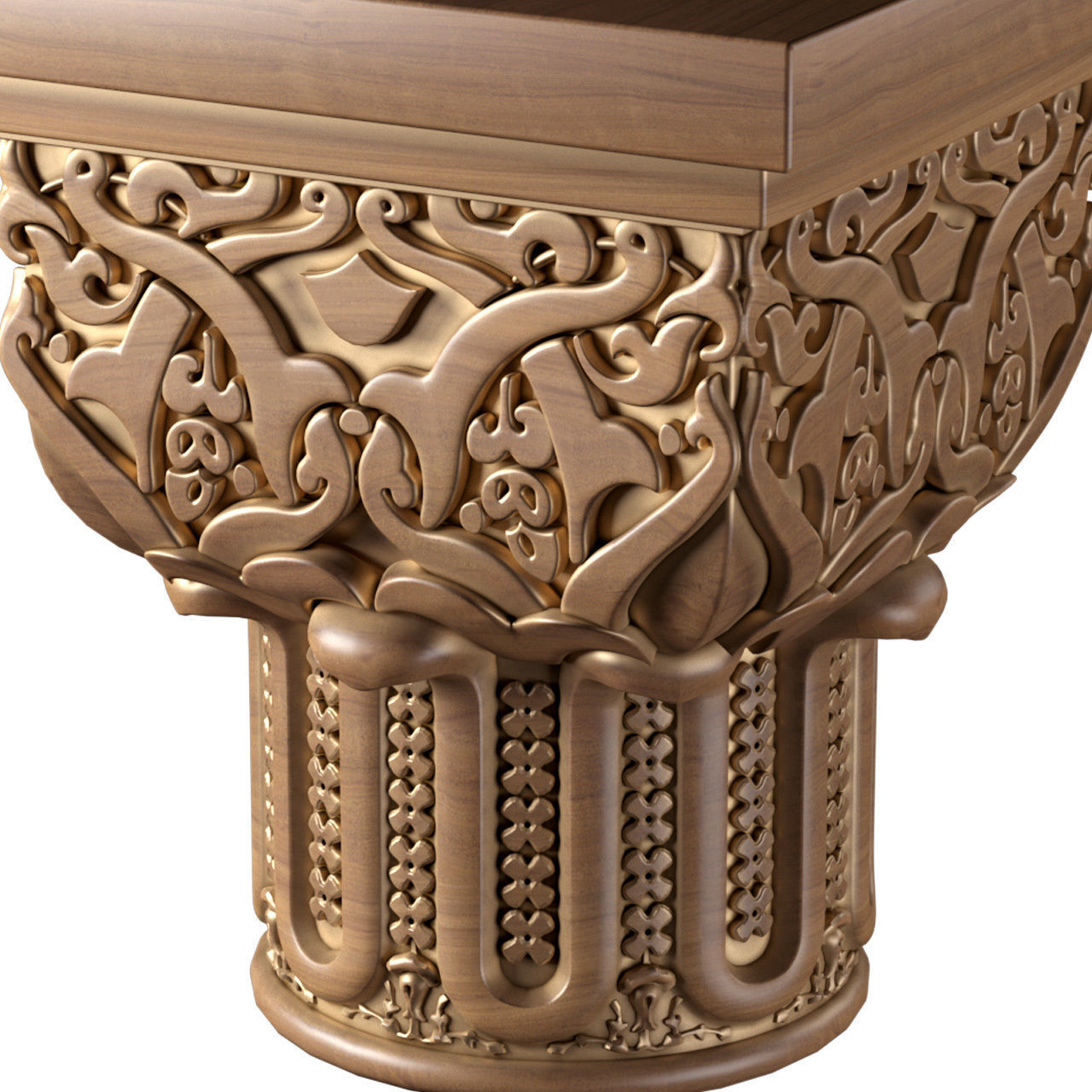 Arabic Oriental Wooden Column Capital 3D model | CGTrader