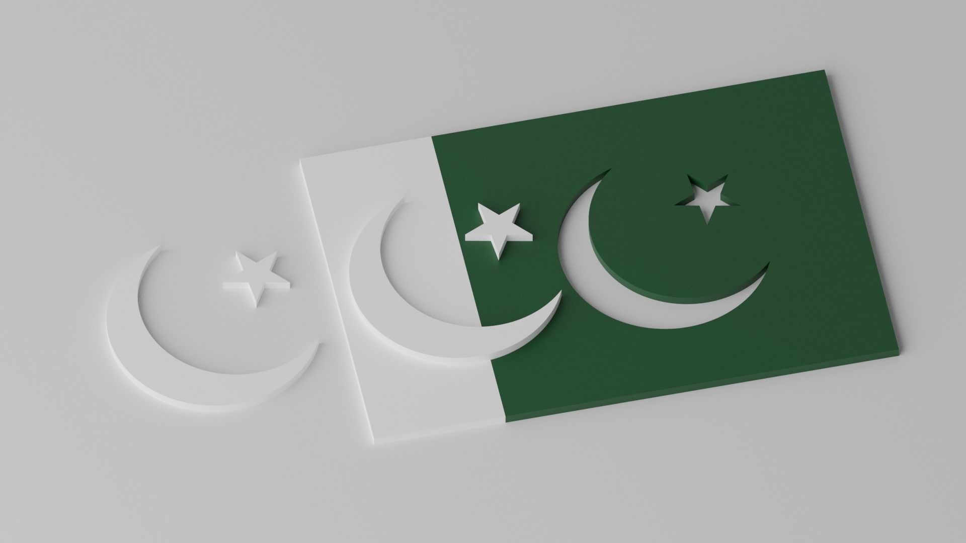 3D model Islamic Muslim Countries Flags Collection VR / AR / low-poly ...