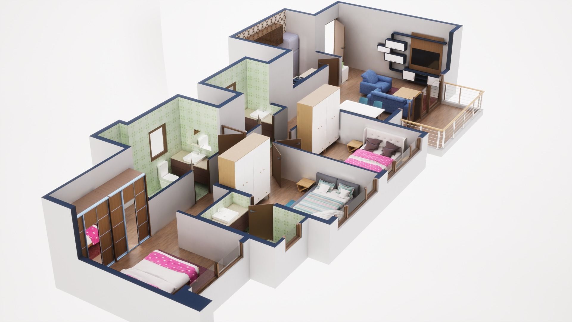 3D Floor Plan Model 45 3D model | CGTrader