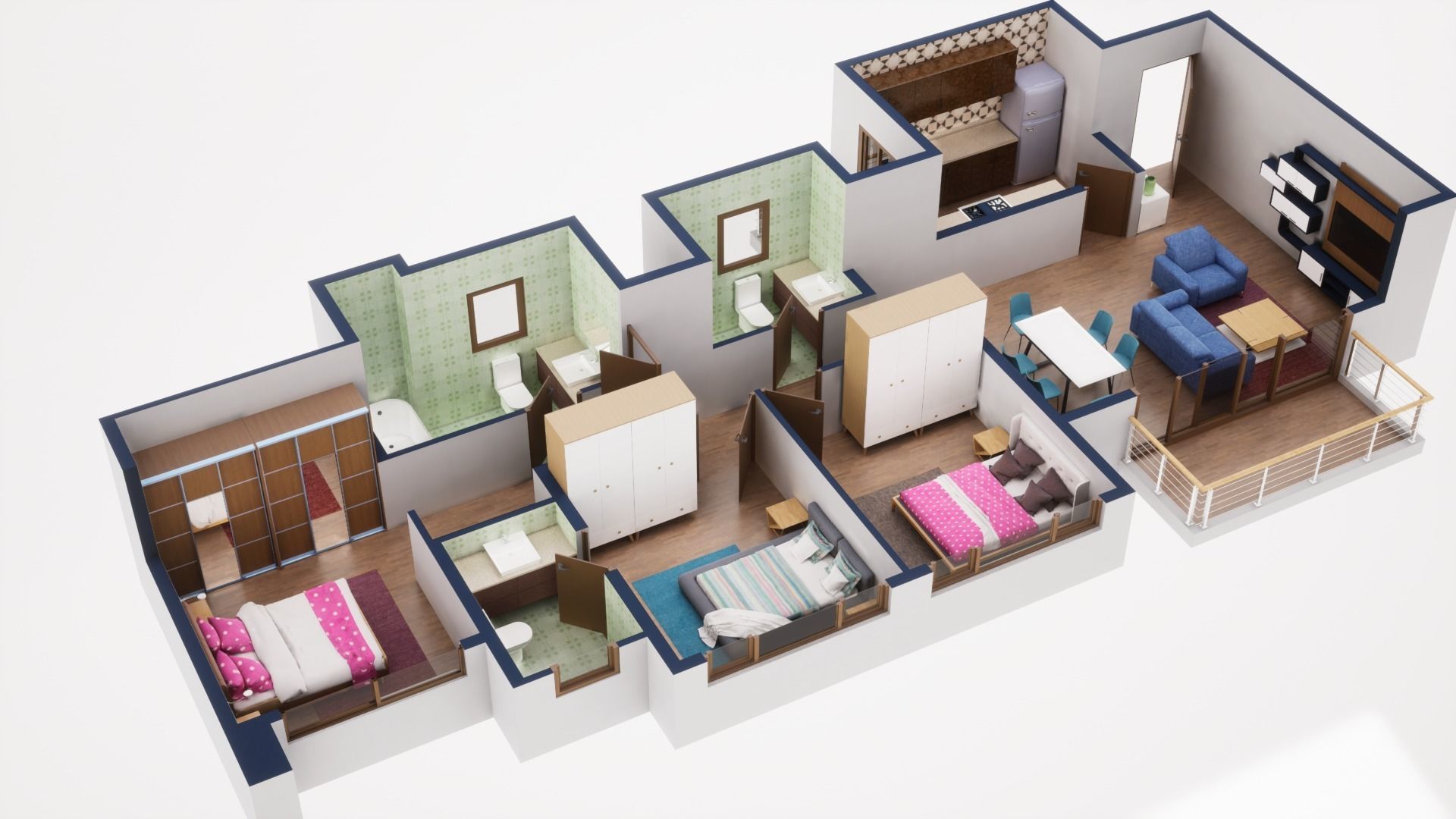 3D Floor Plan Model 45 3D model | CGTrader
