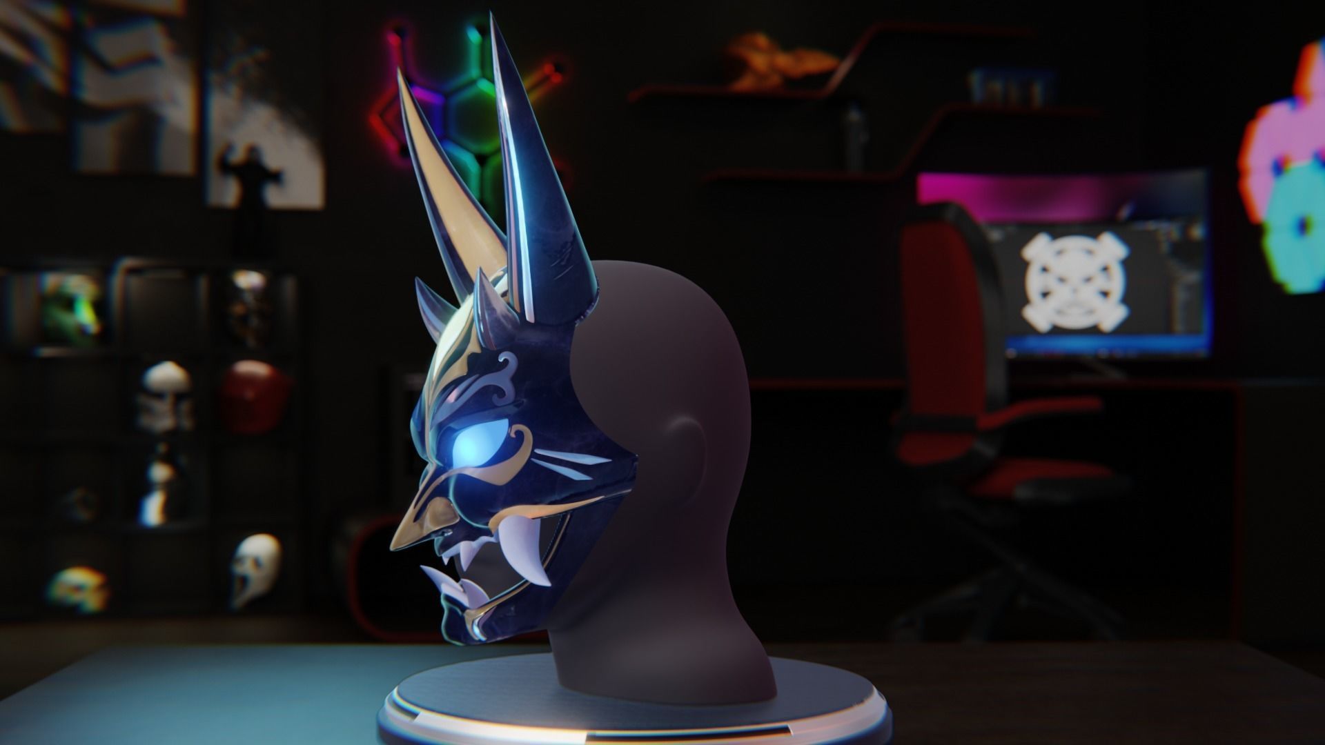 3D File of Xiao mask from Genshin Impact 3D model 3D printable | CGTrader