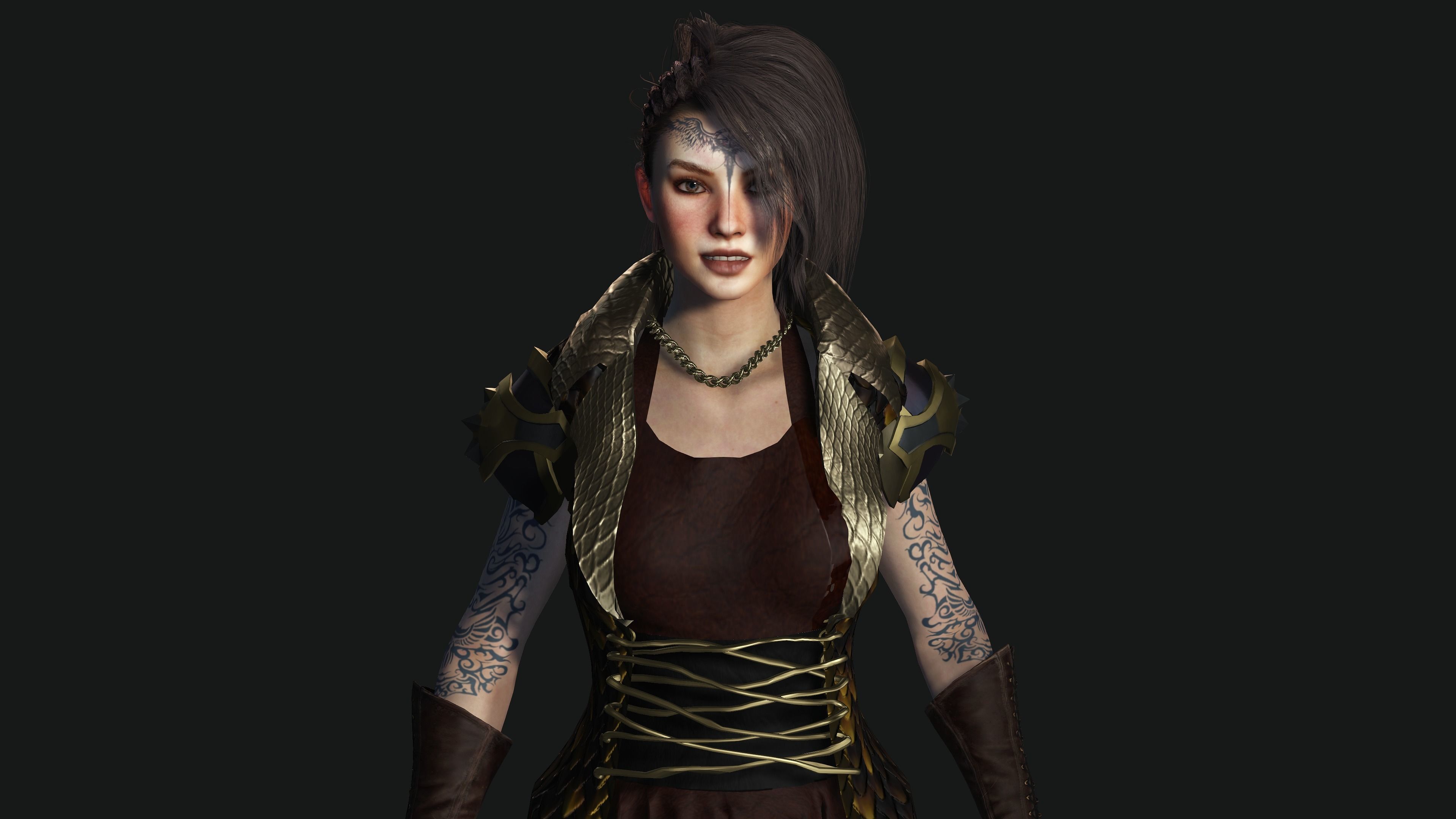 3D model AAA 3D FANTASY FEMALE WARRIOR QUEEN CHARACTER VR / AR / low ...