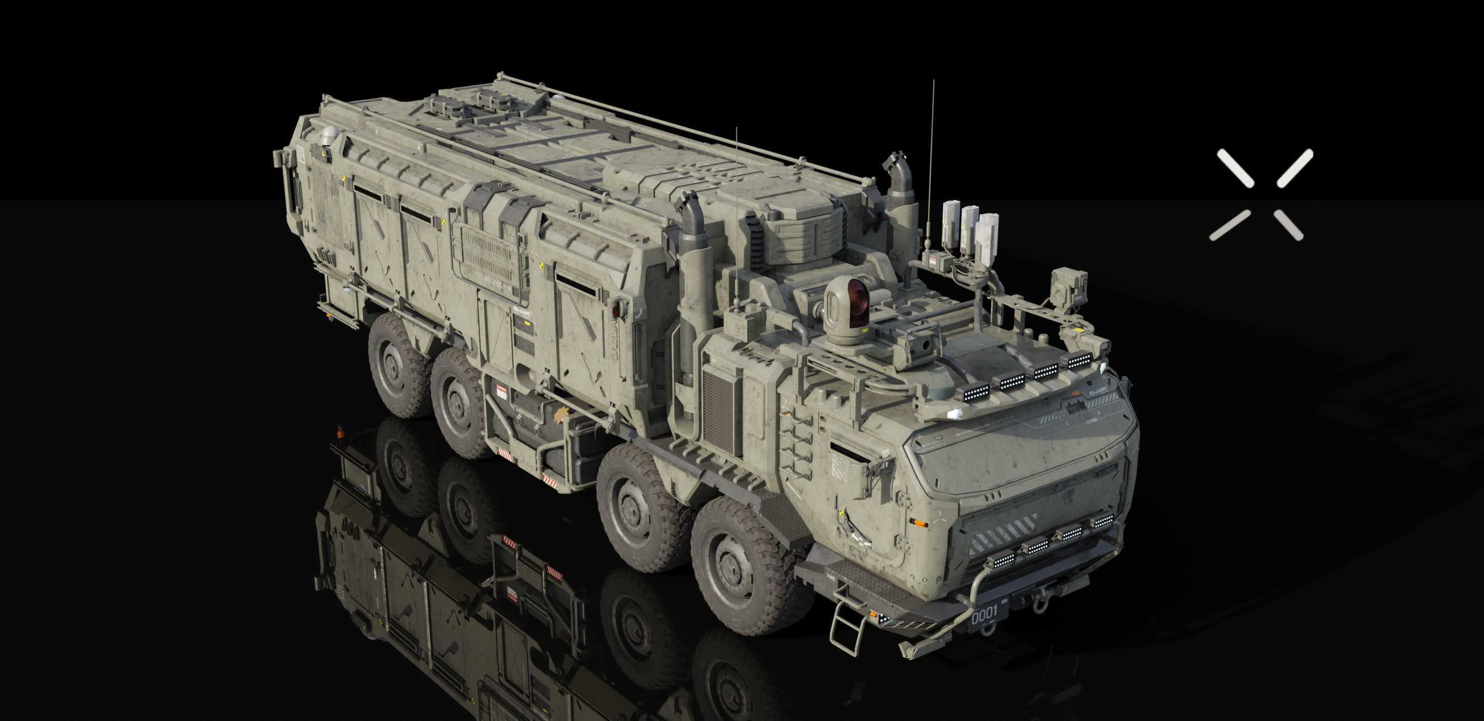 military cyber track 3D model rigged | CGTrader