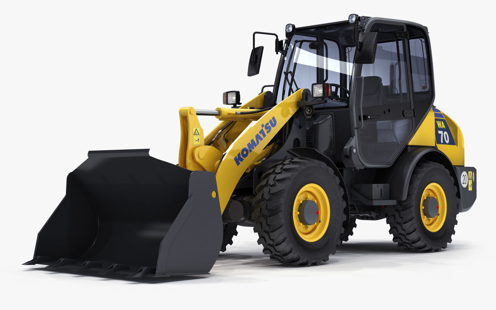 Komatsu WA70-7 Wheel Loader Rigged 3D model rigged | CGTrader