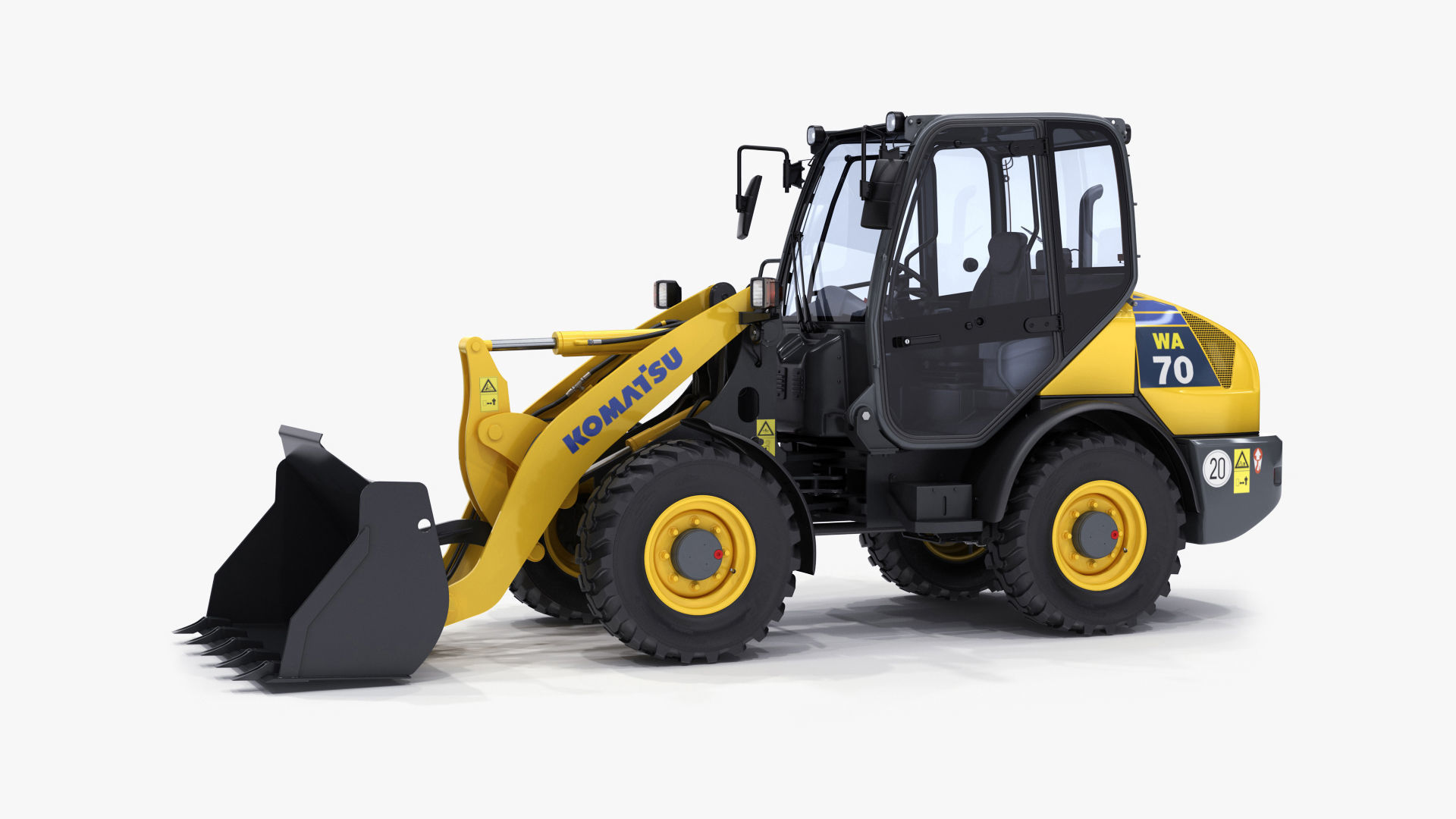 Komatsu WA70-7 Wheel Loader Rigged 3D model rigged | CGTrader
