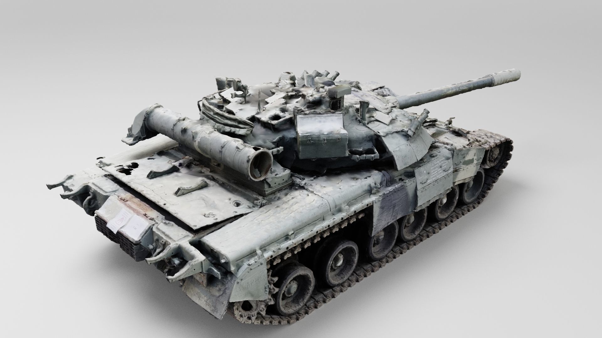 Russian T-72 tank destroyed by Ukrainian army 3D model | CGTrader