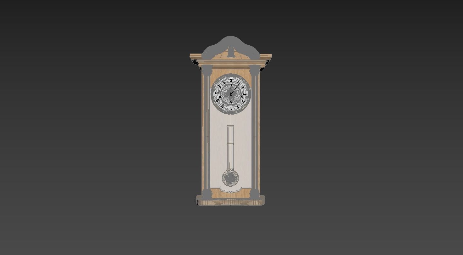 Old Pendulum Wall Clock 3D model | CGTrader