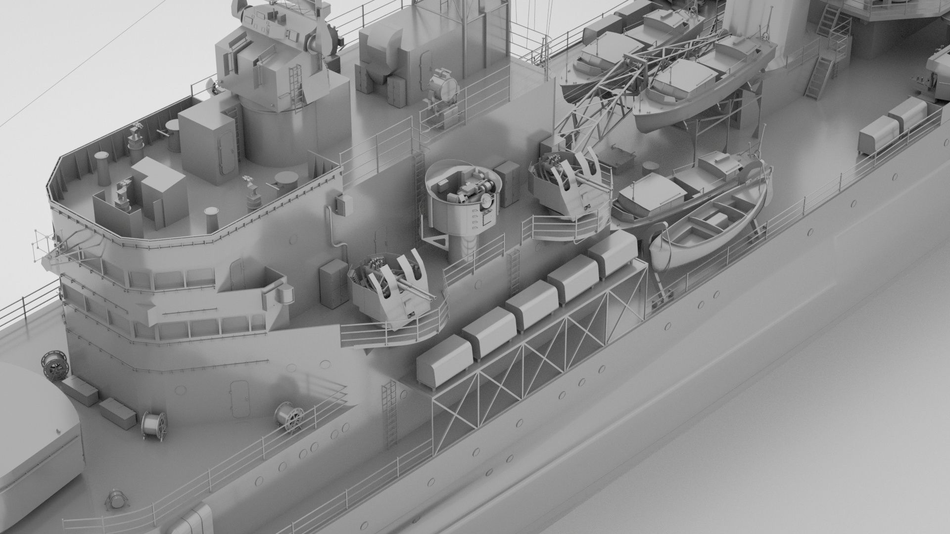 HMS Belfast Town Class Royal Navy Cruiser 3D model rigged | CGTrader