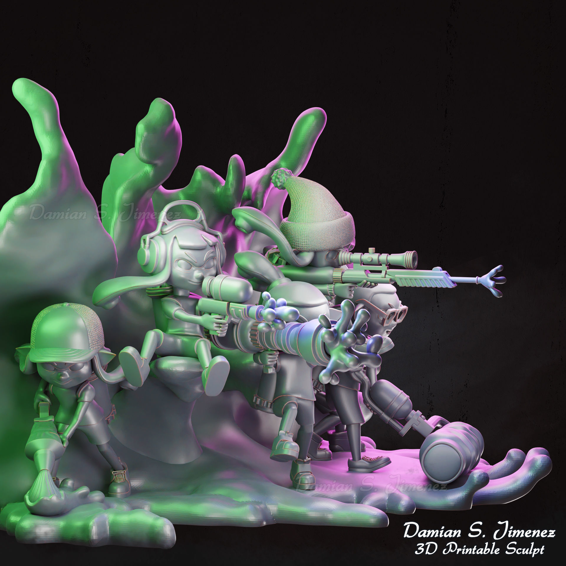 Splatoon 3 Diorama 3D Print stl Splatoon 3D Model 3D model 3D printable ...