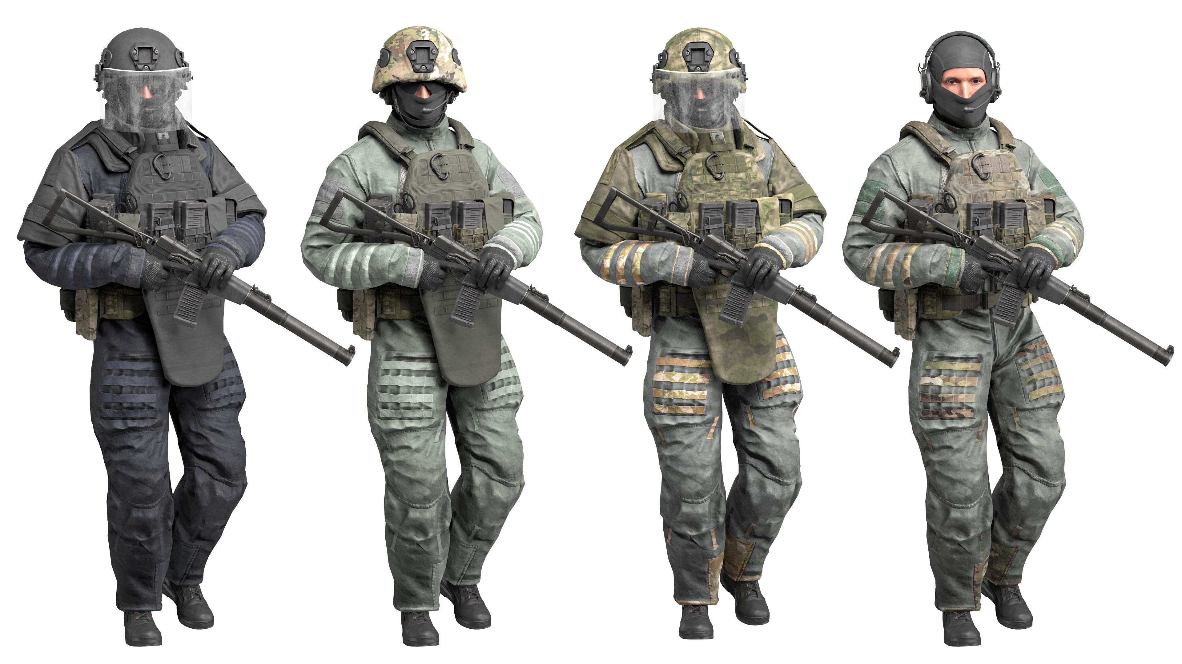 3D model MILITARY Game Ready Character Russian Assault Soldier VR / AR ...