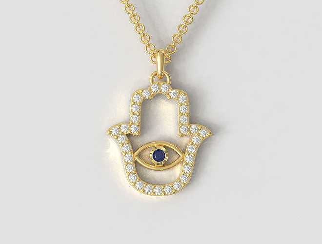 Hamsa Hand Pendant 3D model 3D printable | CGTrader