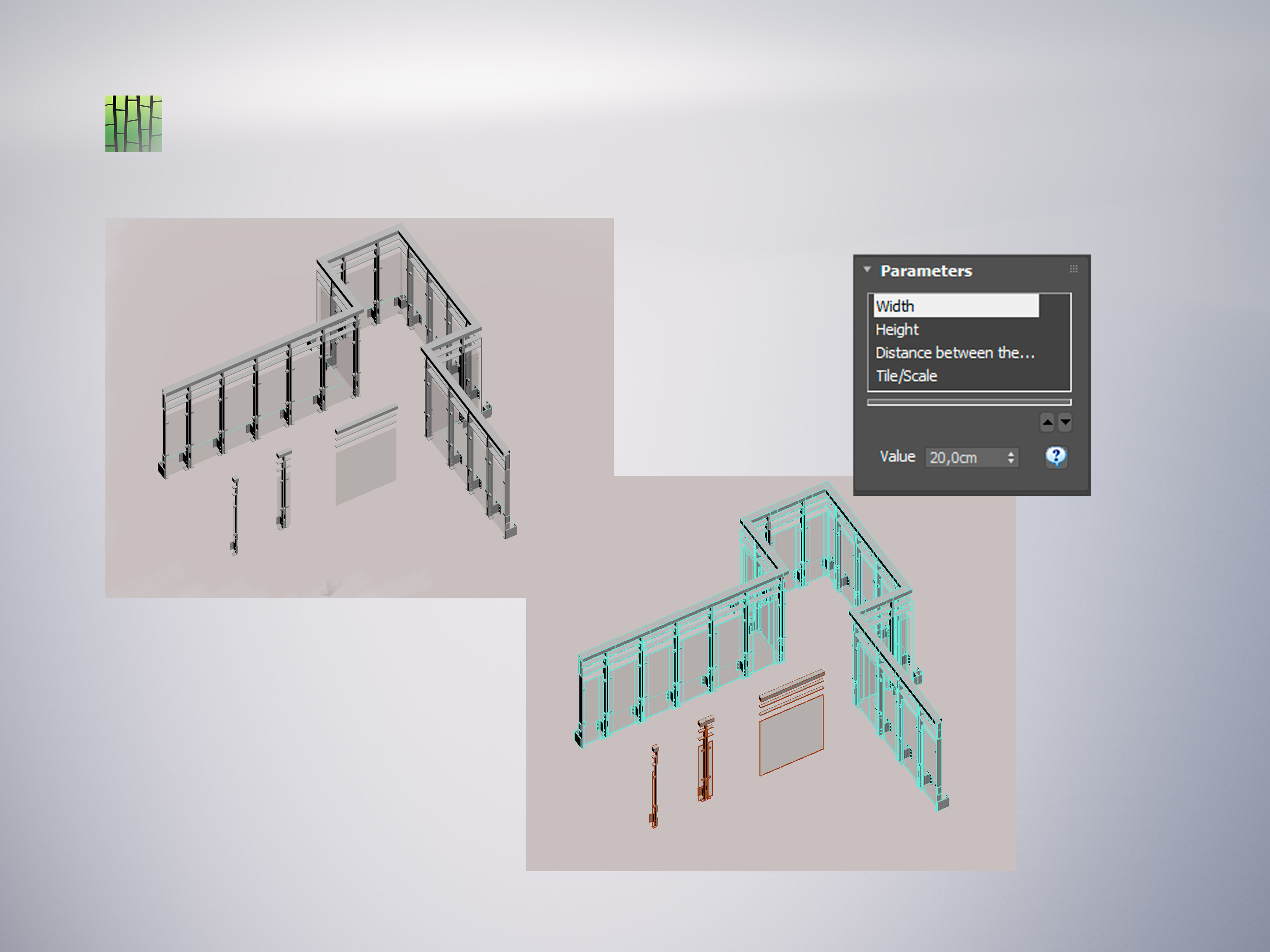 3D model PARAMETRIC ALUMINIUM RAILING VR / AR / low-poly | CGTrader