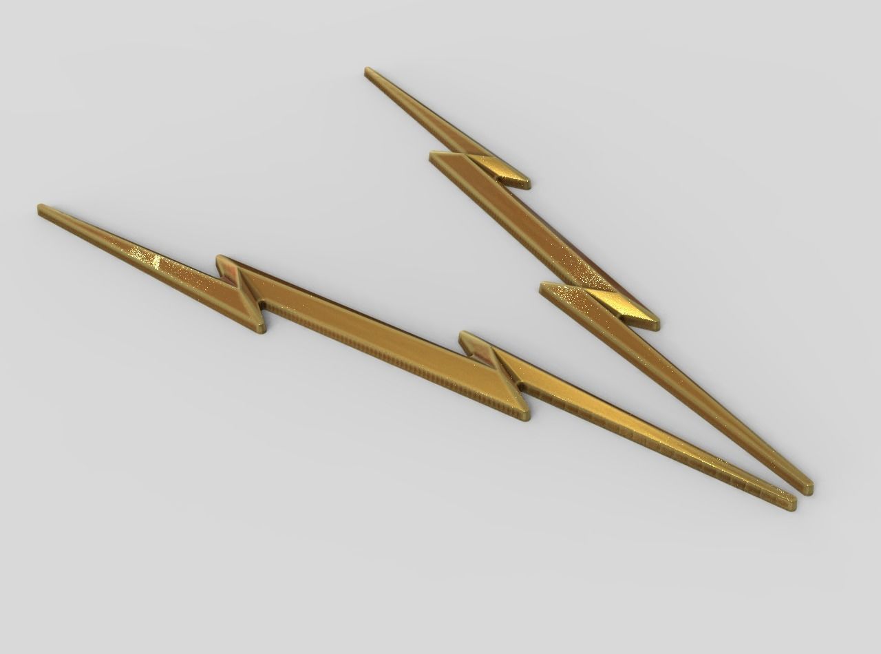 Lightning bolt letter v 3D model 3D printable | CGTrader