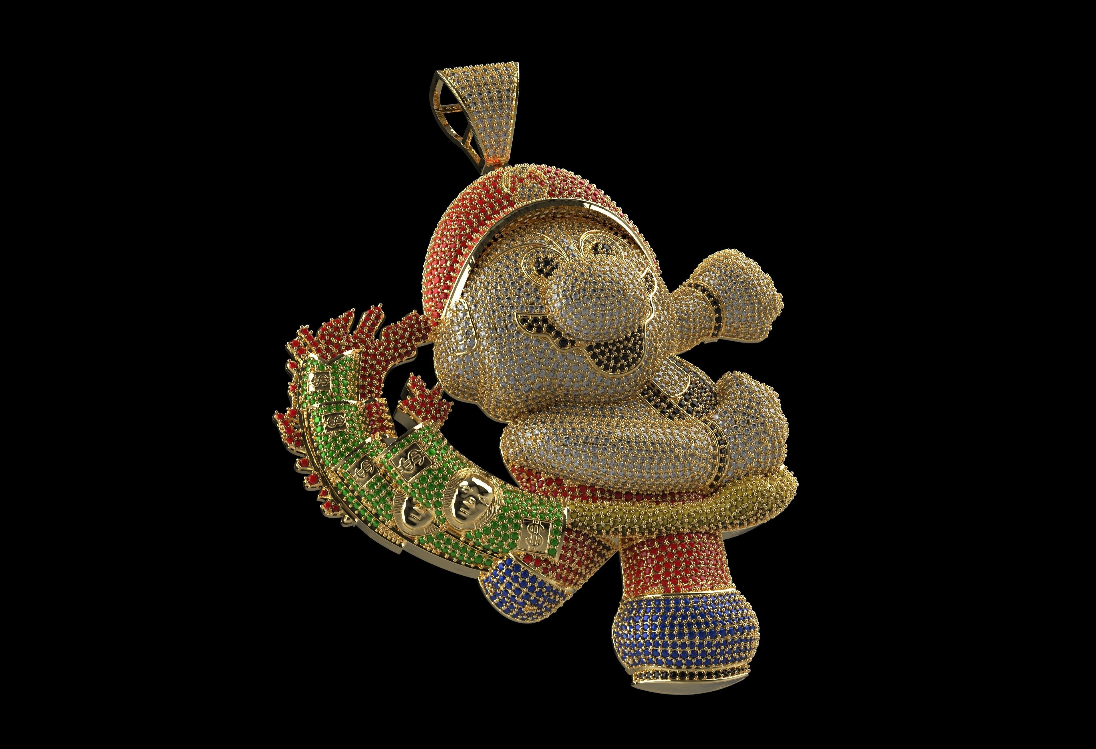 Super Mario Pendant Hip Hop 3D model 3D printable | CGTrader
