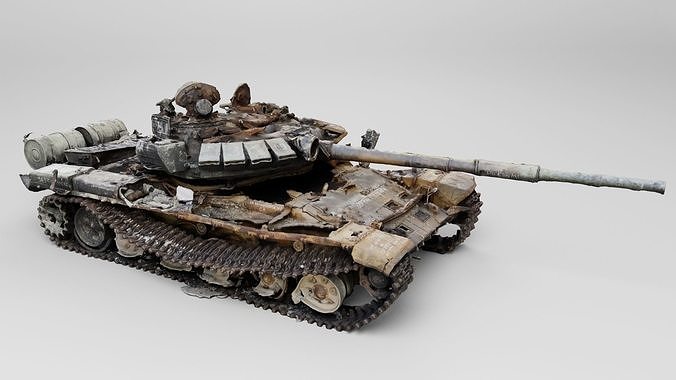 Russian T-72 tank destroyed by Ukrainian army 3D model | CGTrader