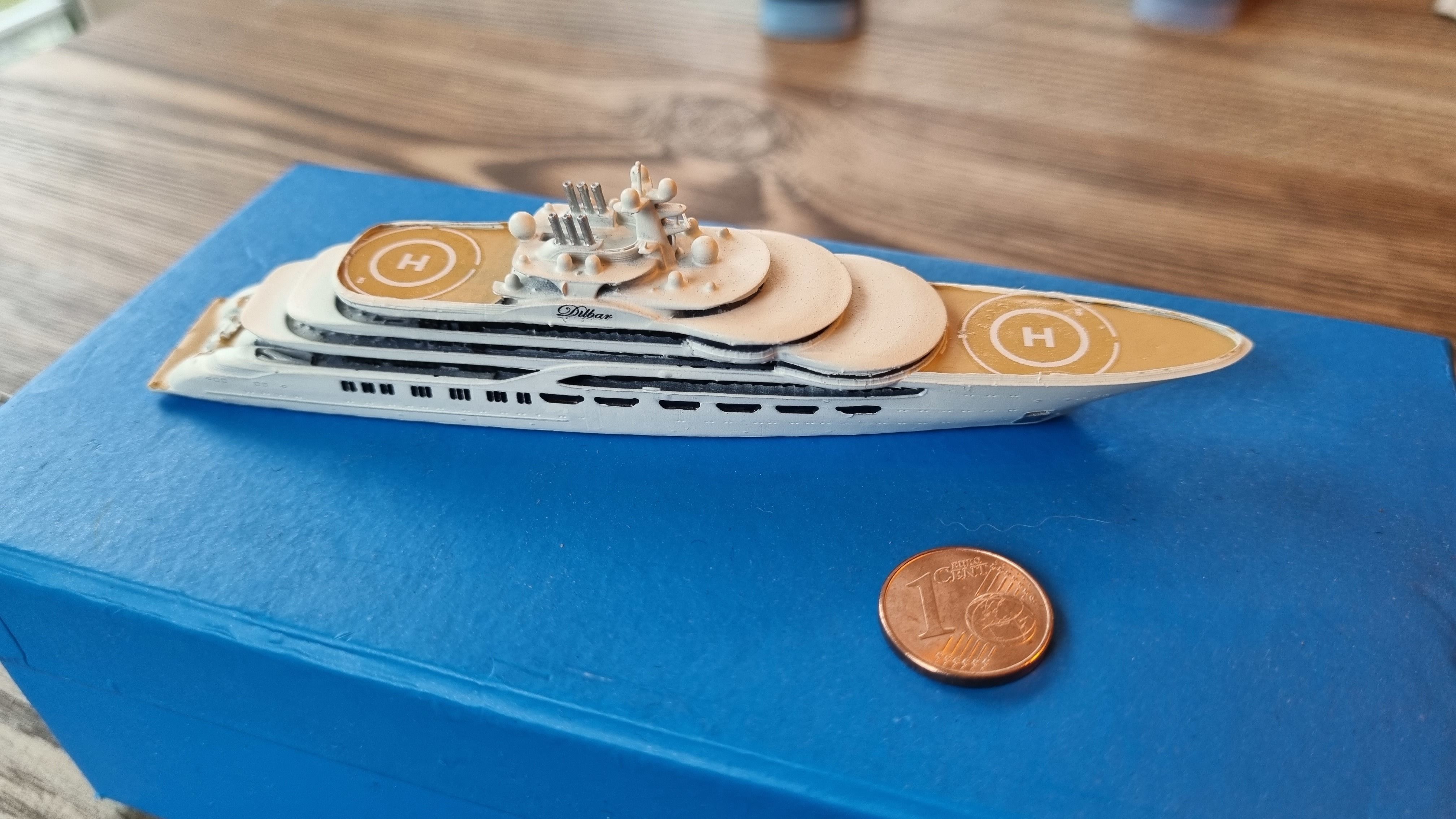 Superyacht Dilbar print ready 3D model 3D model 3D printable | CGTrader