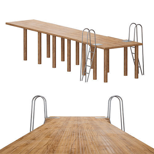 Coastal wooden jetty 3D model | CGTrader