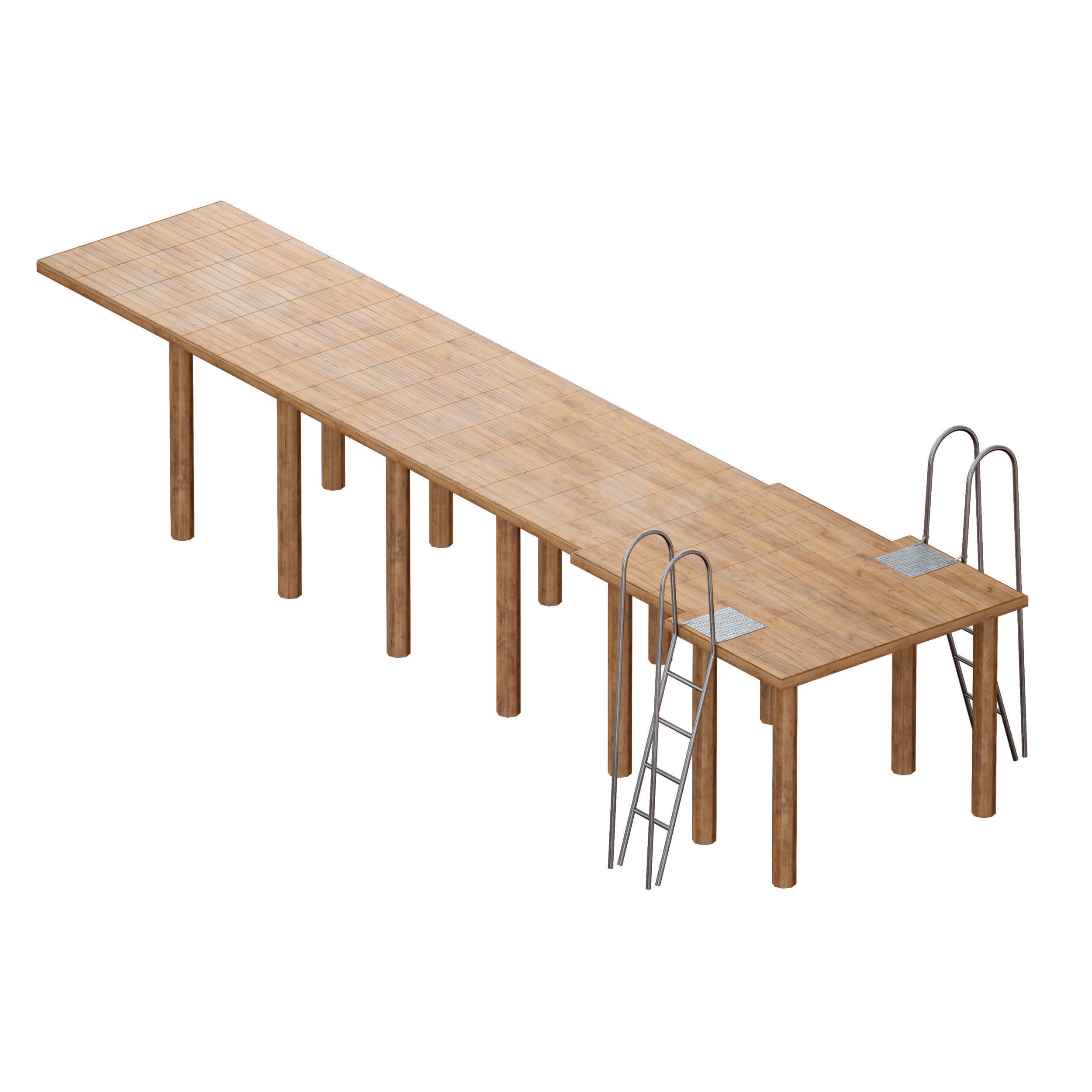 Coastal wooden jetty 3D model | CGTrader