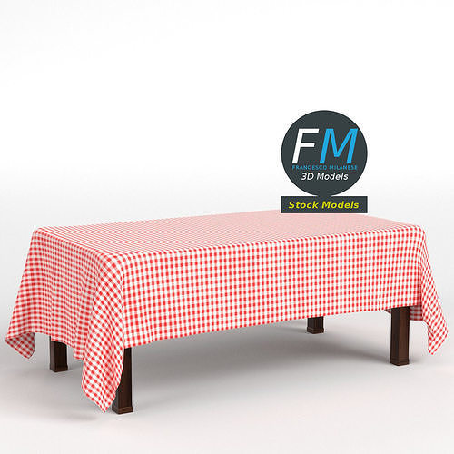 Table with tablecloth 1 3D model | CGTrader
