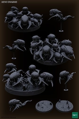 Alien Xeno Swarm creatures 3D model 3D printable | CGTrader