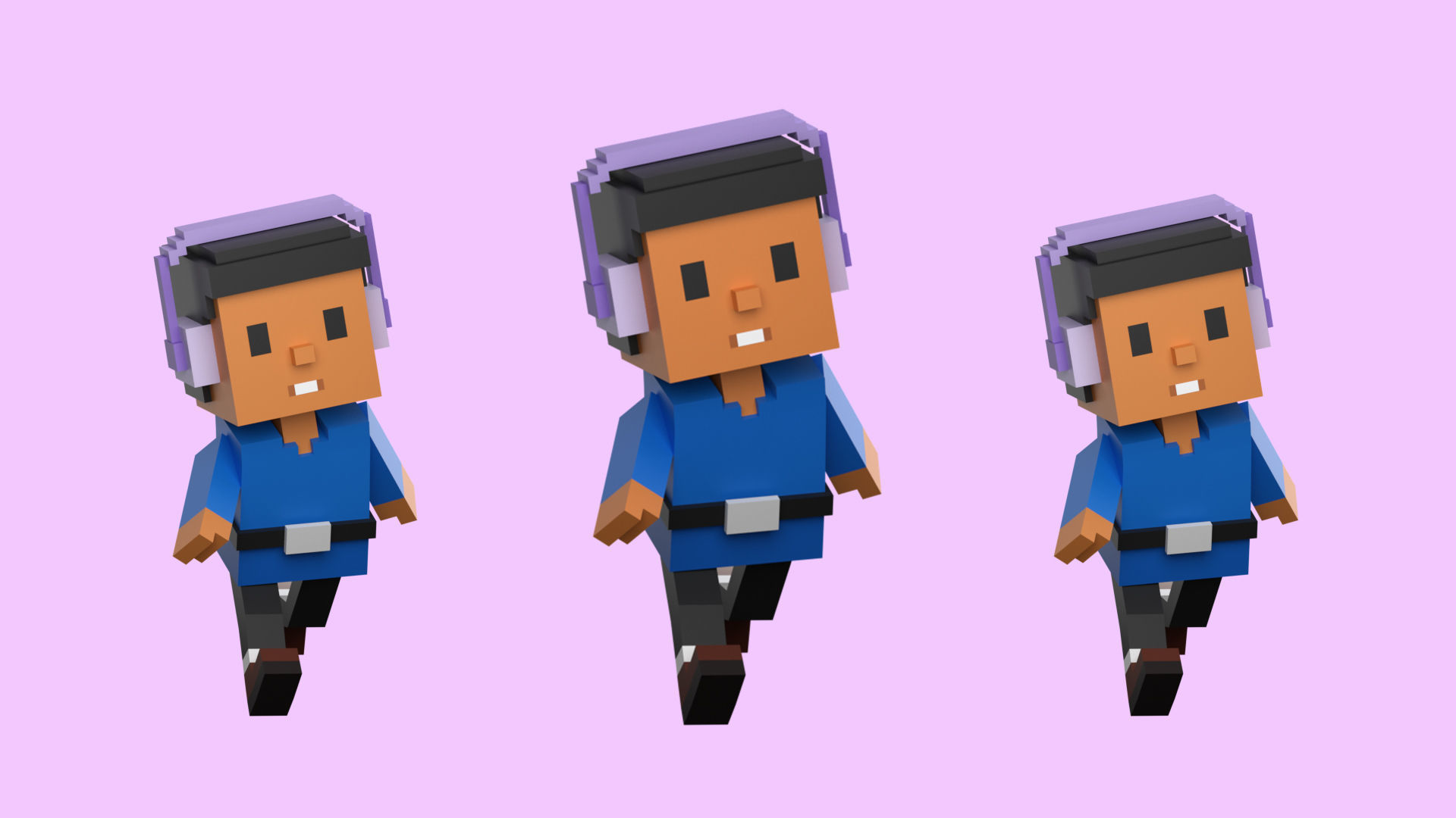 3D model Low poly characters 4 in voxel style VR / AR / low-poly | CGTrader