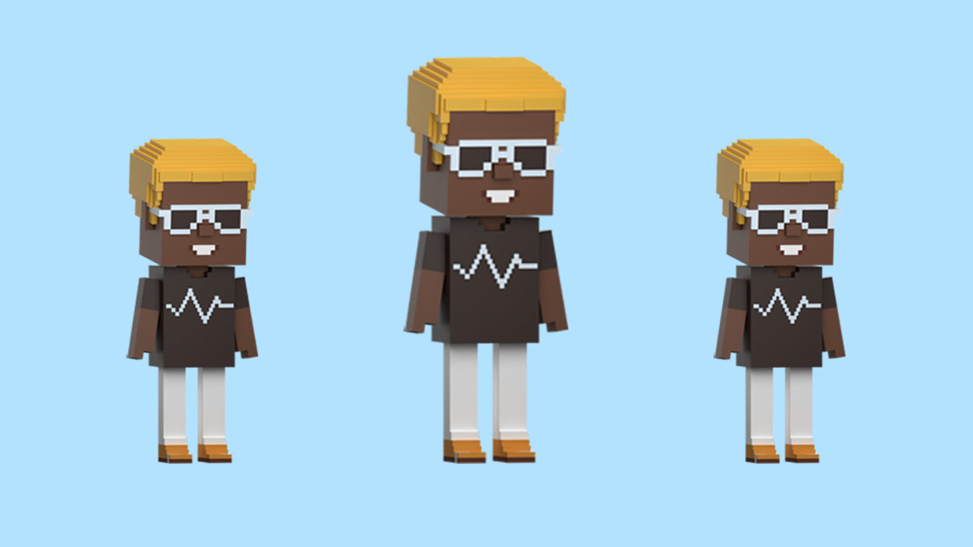 3D model Low poly characters 4 in voxel style VR / AR / low-poly | CGTrader