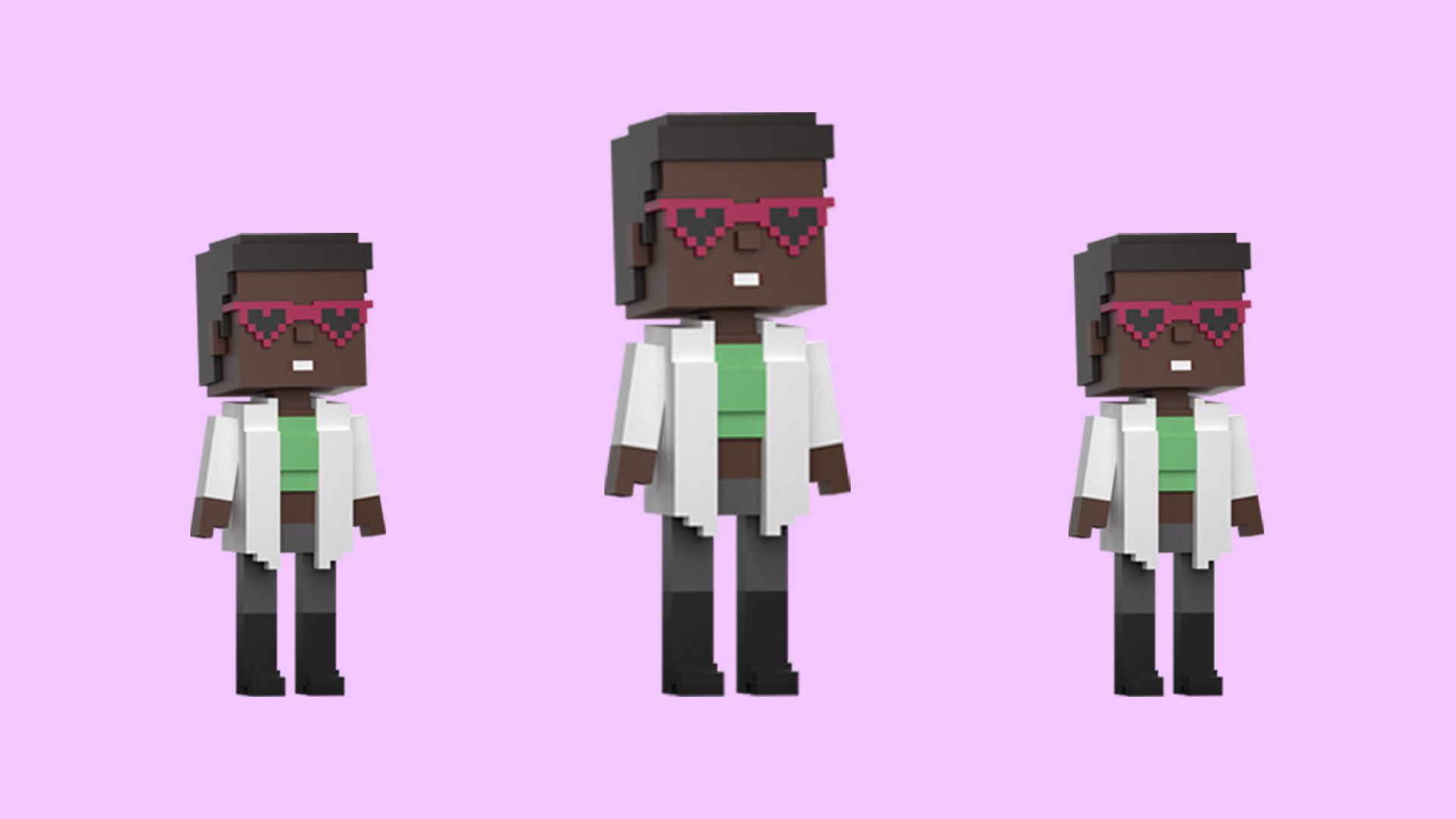 3D model Low poly characters 4 in voxel style VR / AR / low-poly | CGTrader
