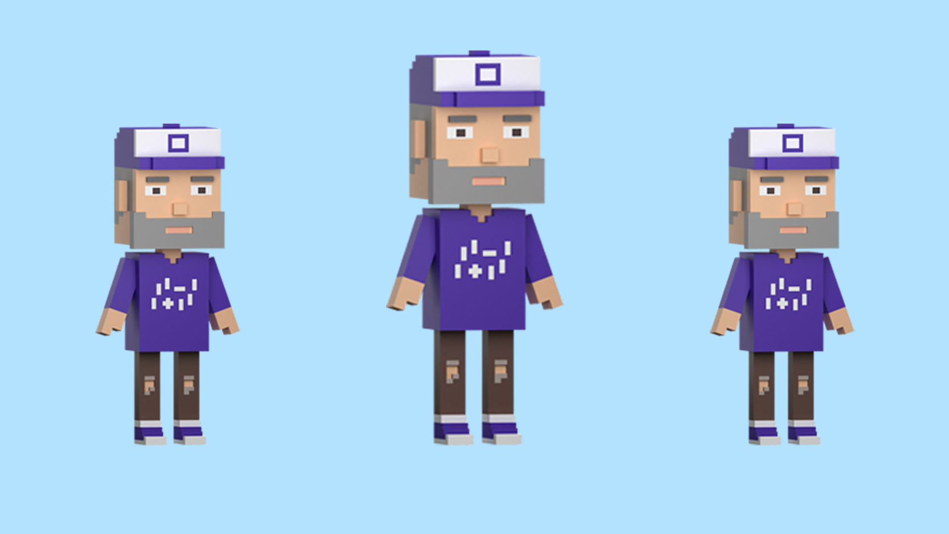 3D model Low poly characters 4 in voxel style VR / AR / low-poly | CGTrader