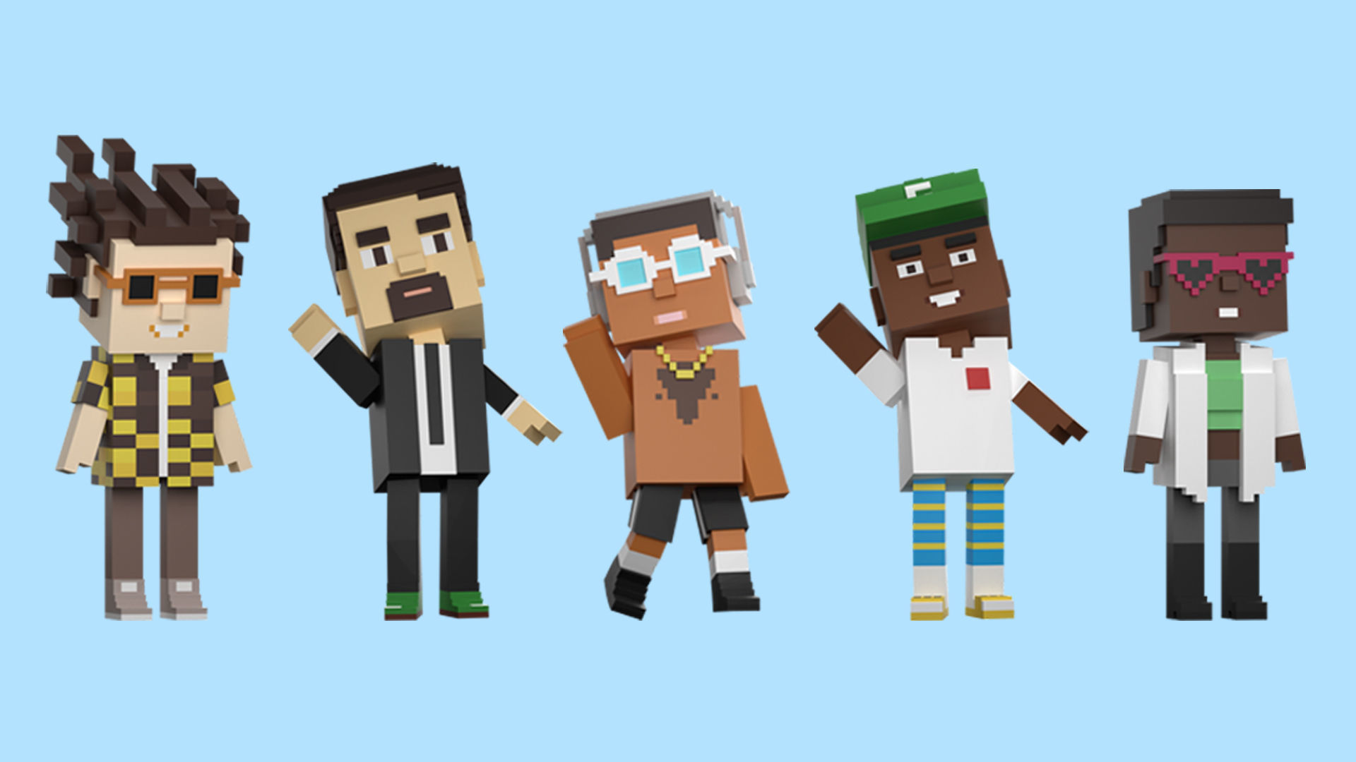 3D model Low poly characters 4 in voxel style VR / AR / low-poly | CGTrader