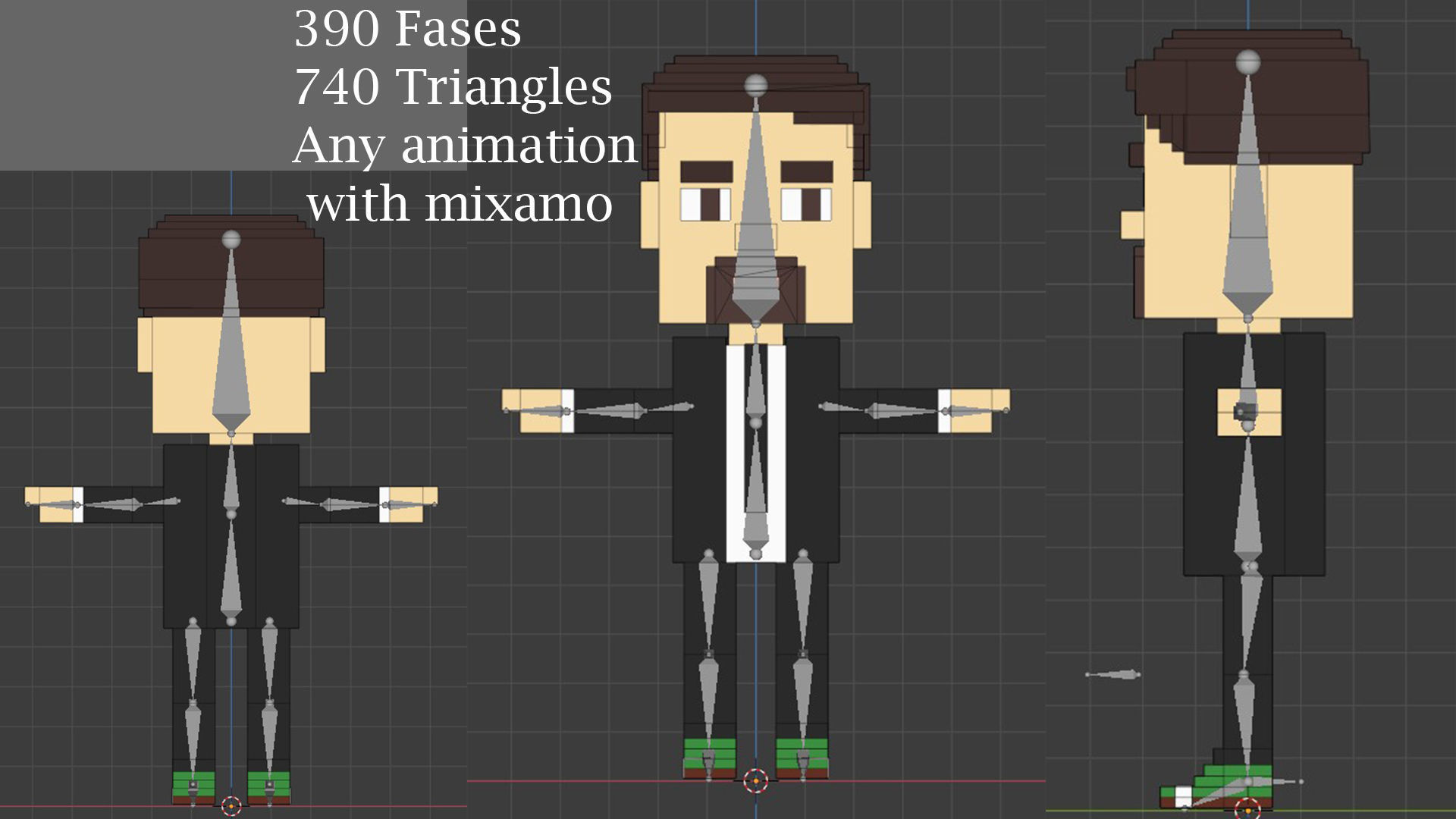 3D model Low poly characters 4 in voxel style VR / AR / low-poly | CGTrader