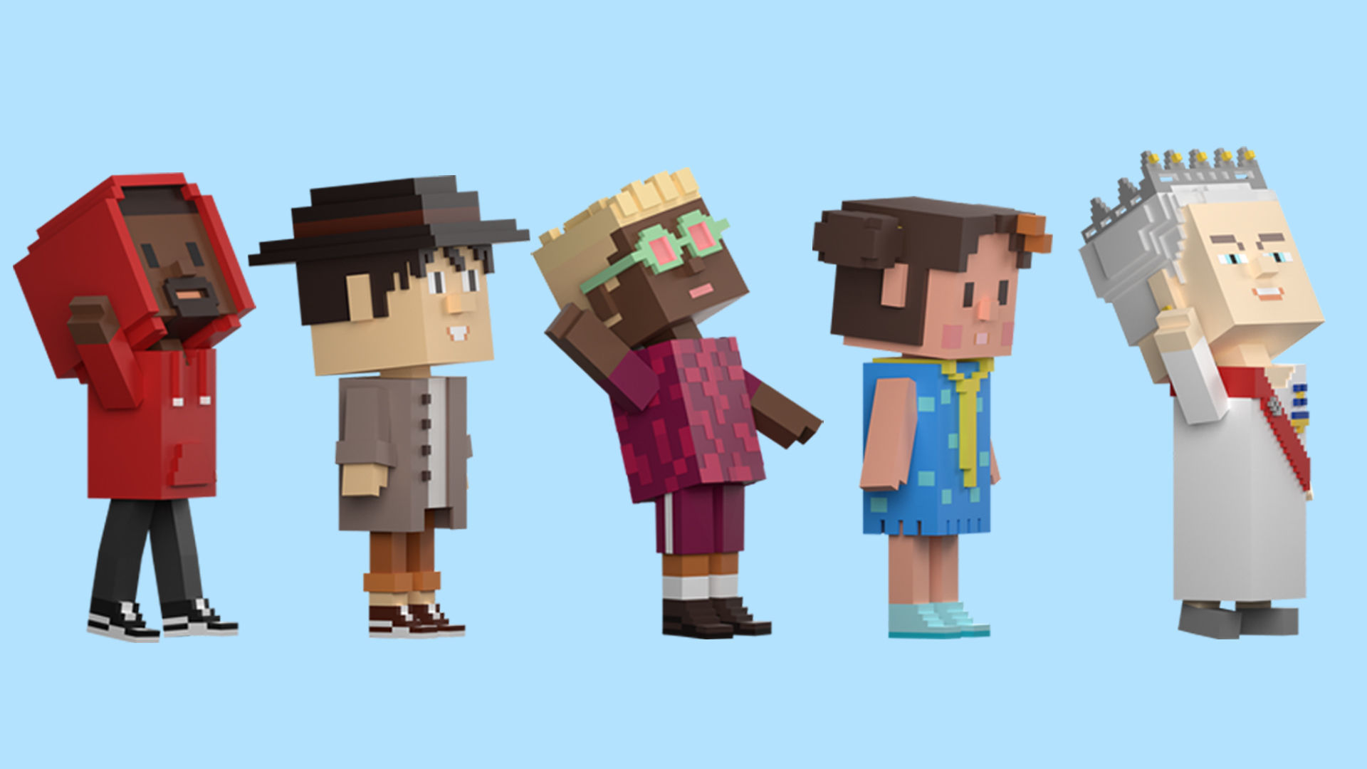 3D model Low poly characters 4 in voxel style VR / AR / low-poly | CGTrader