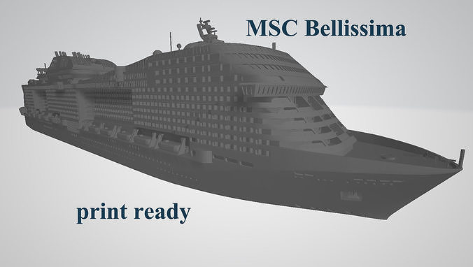 MSC Bellissima cruise ship 3D print model 3D model 3D printable | CGTrader