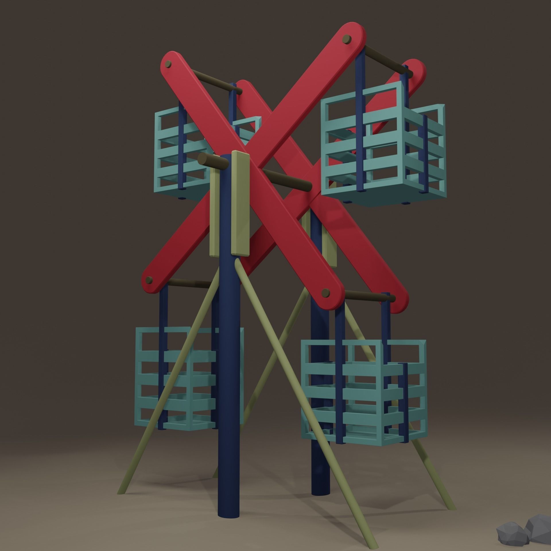 Nagordola low poly playground structure free VR / AR / low-poly 3D ...