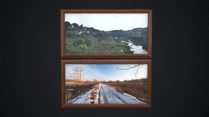 Frame and two pictures free VR / AR / low-poly 3D model | CGTrader