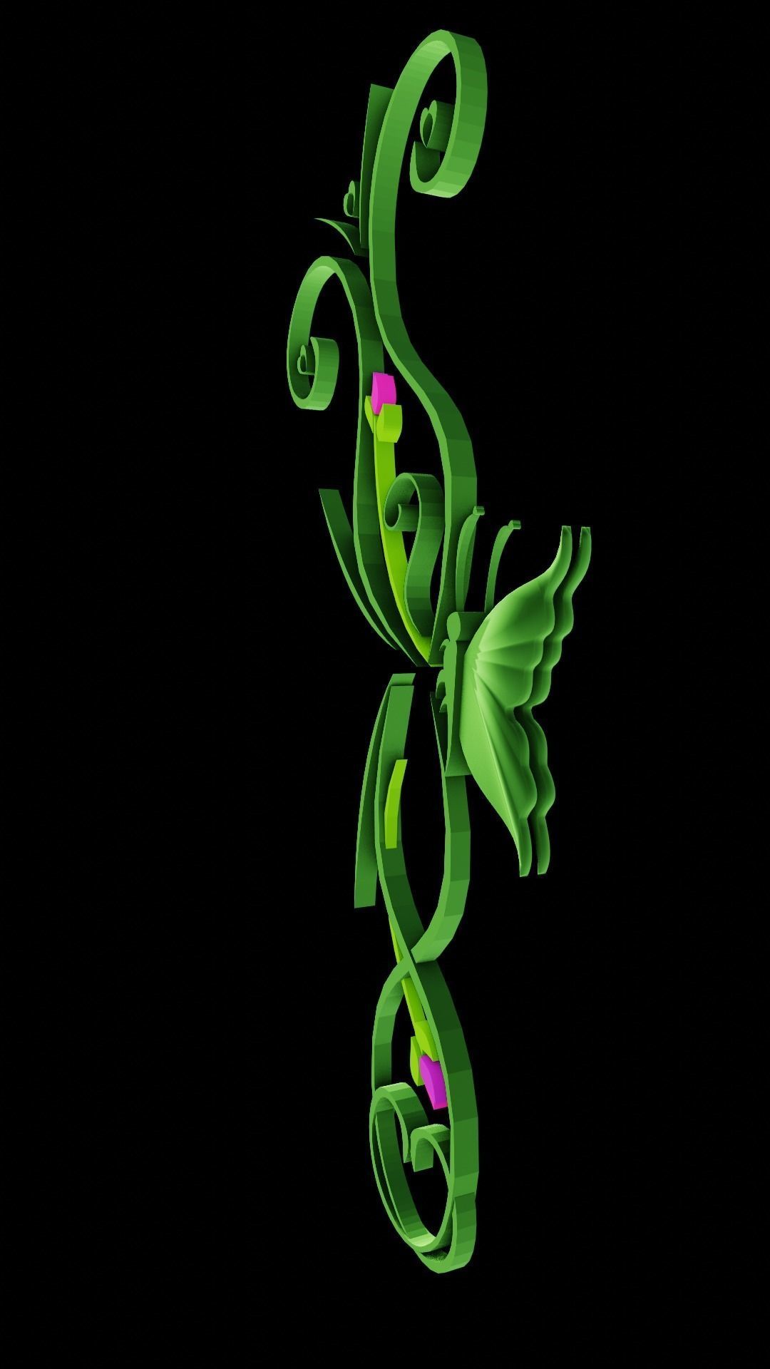 3D model Butterfly flourishes low poly VR / AR / low-poly | CGTrader