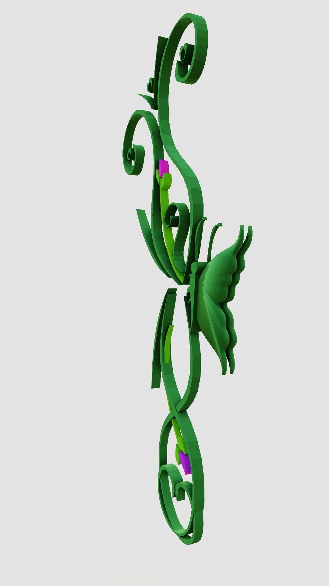 3D model Butterfly flourishes low poly VR / AR / low-poly | CGTrader