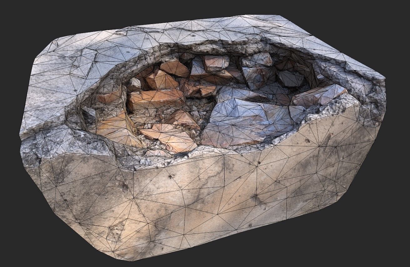 3D model Stone Wall Low Poly 2 VR / AR / low-poly | CGTrader