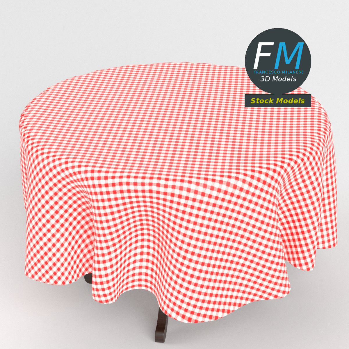 Table with tablecloth 3 3D model | CGTrader
