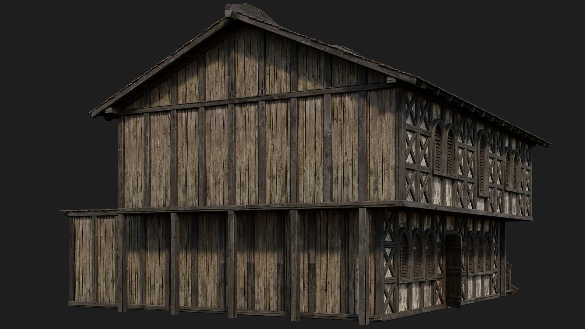 3D model Old Medieval House Building 4K Textures GameReady 174 VR / AR ...
